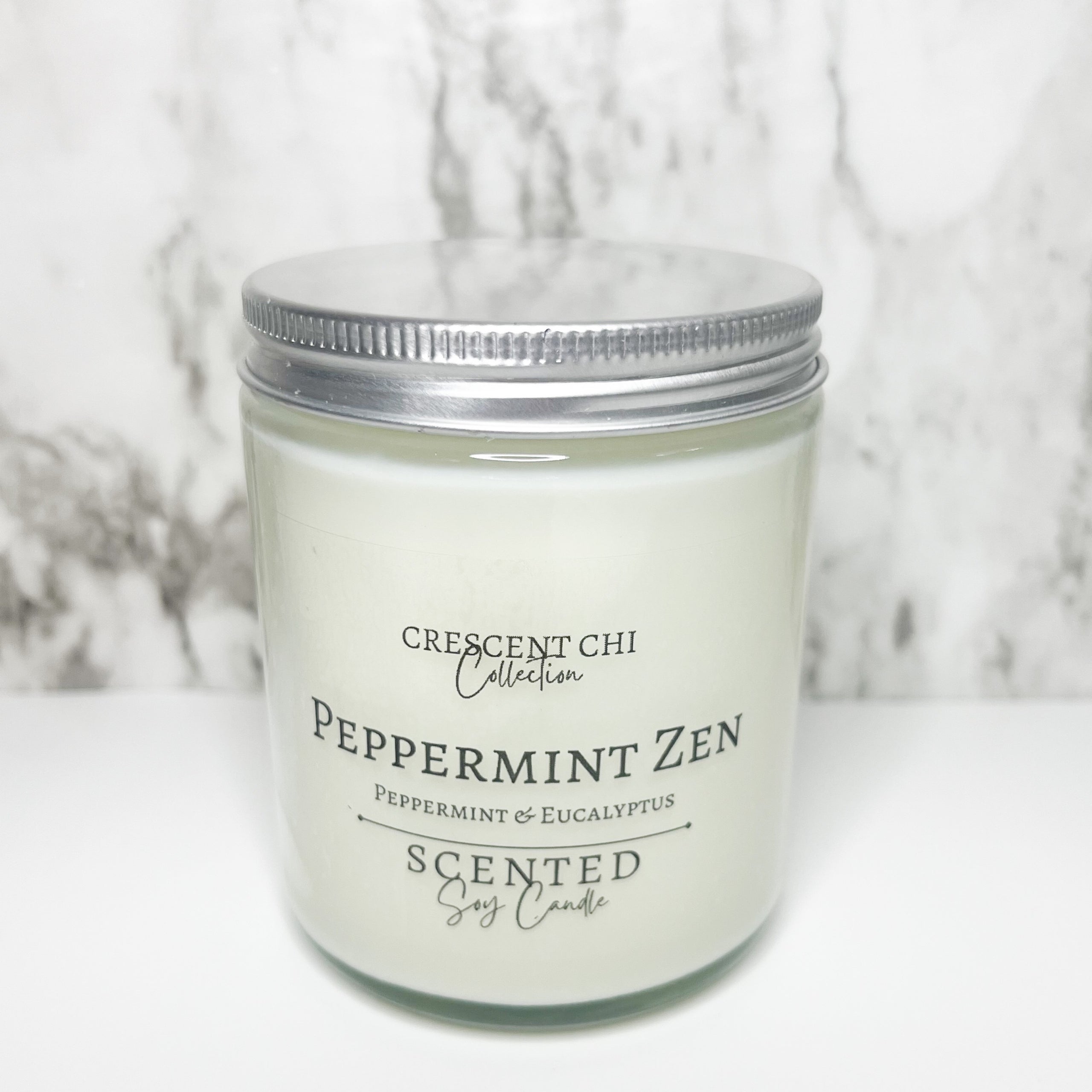 Peppermint Zen (Peppermint & Eucalyptus) Scented Soy Candle | Crescent Chi Collection